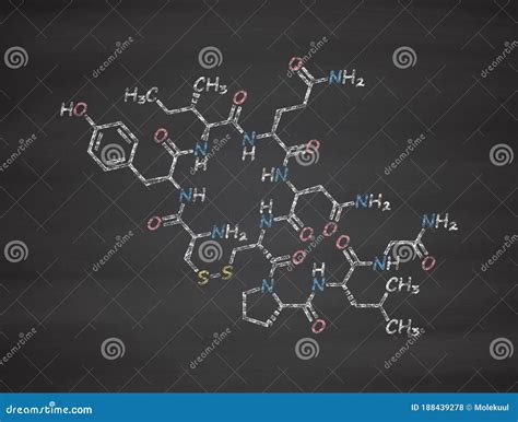 Oxytocin Hormone Structural Chemical Formula On White Background