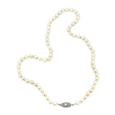 Vintage Milgrain Japanese Saltwater Cultured Akoya Pearl Vintage Neckl