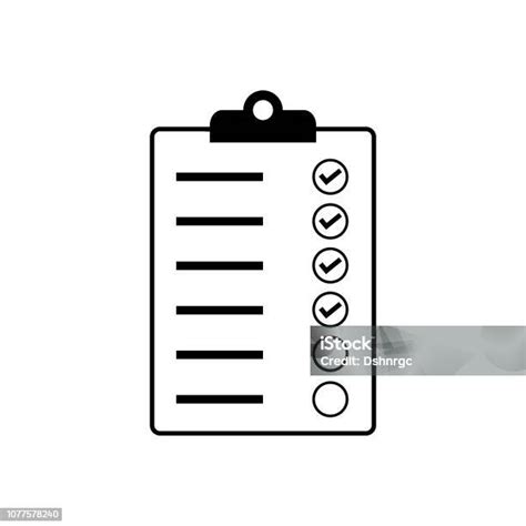 Pressepapiers Pour Faire La Liste Cocher Liste Pressepapiers Vecteur