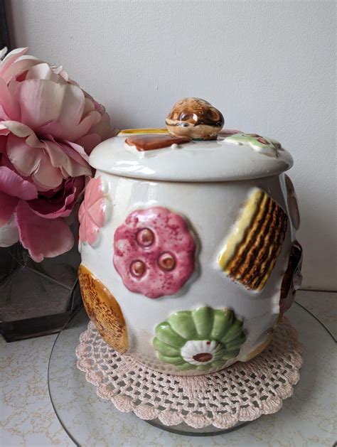 Vintage Cookies All Over Cookie Jar Food Cookie Jar Made In Japan 1950