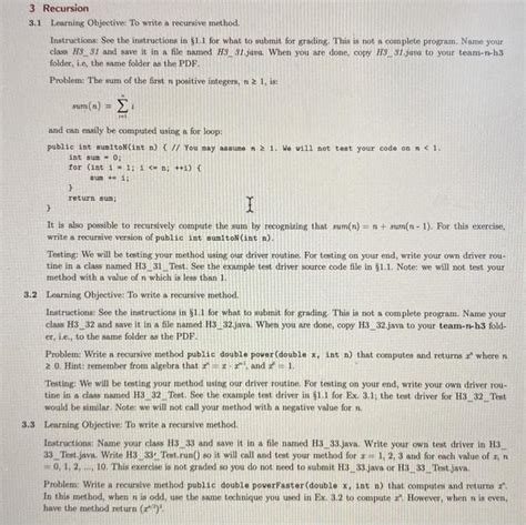 Solved 3 Recursion 31 Learning Objective To Write A