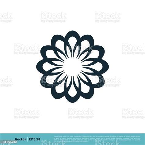 Conception De Modèle De Logo Vector De Licône De Fleur Ornementale