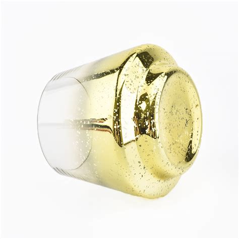12oz Gold Electroplating Mercury Glass Candle Jar In Bulk