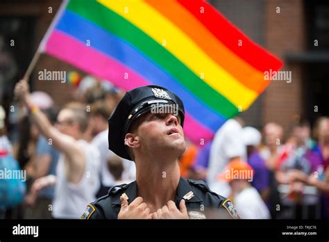 New York City June 25 2017 A Young Nypd Police Officer Provides
