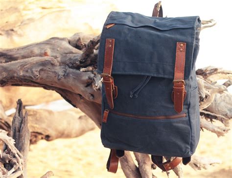 Handmade Waxed Canvas Knapsack By Gouache Gadget Flow