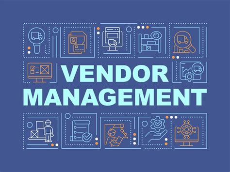 Premium Vector Vendor Management Text With Various Thin Line Icons