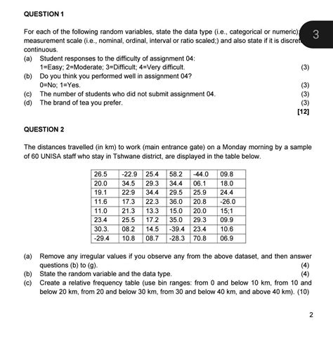 Solved For Each Of The Following Random Variables State The