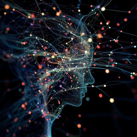 Abstract Visualization Of Human Neural Network With Glowing Connections