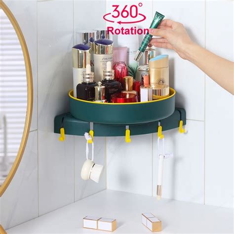 Mochi 360 Degree Rotating Bathroom Corner Shelf Kitchen Storage Rack