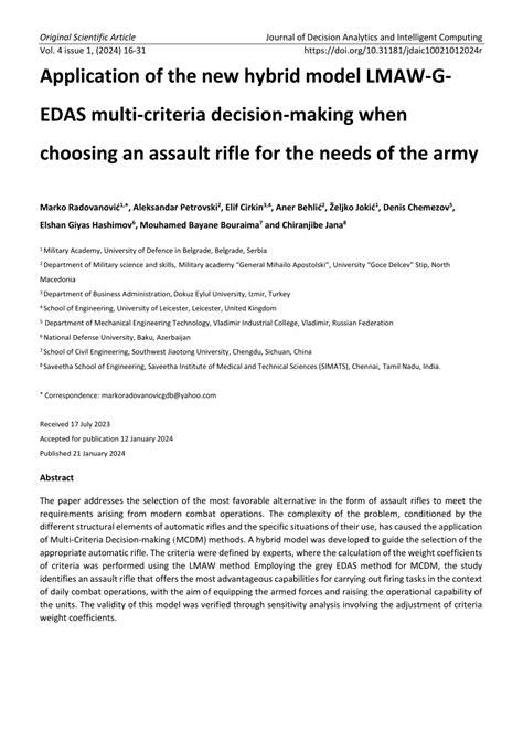 pdf application of the new hybrid model lmaw g edas multi criteria