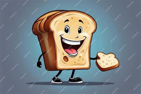 Una Sonrisa Feliz Aislada Buscando Algo Una Rebanada De Pan Ilustración