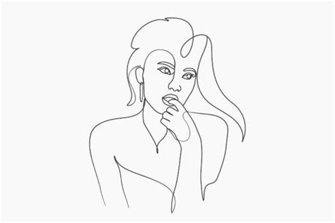 Single Line Female Drawing Linear Art Graphic By Subujayd · Creative