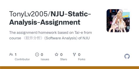 Github Tonylv2005nju Static Analysis Assignment The Assignment