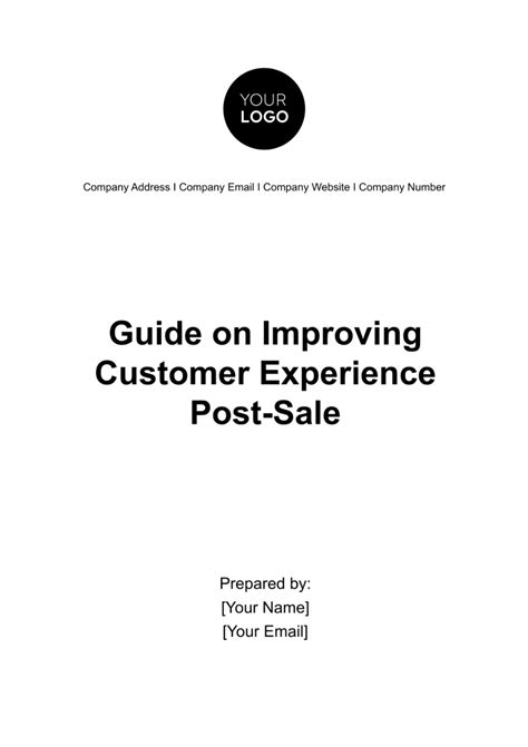 Free Guide On Improving Customer Experience Post Sale Template To Edit