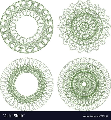Set Of Guilloche Rosettes Royalty Free Vector Image