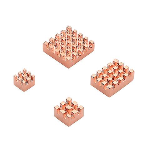 4 Pieces Heatsink For Raspberry Pi 4b 1g 2g 4g Pure Coper Heatsink