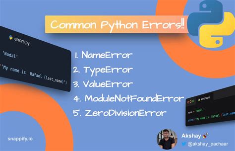 Understanding Common Python Errors With Examples 🐍 💫 A Thread 🧵👇
