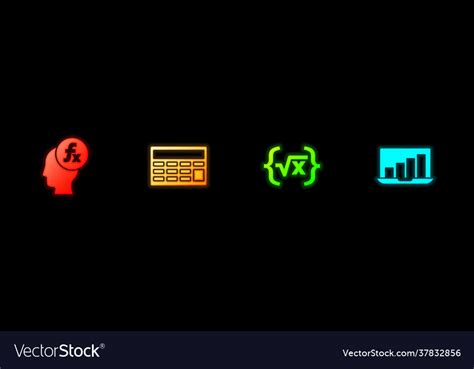 Set Function Mathematical Symbol Calculator Vector Image