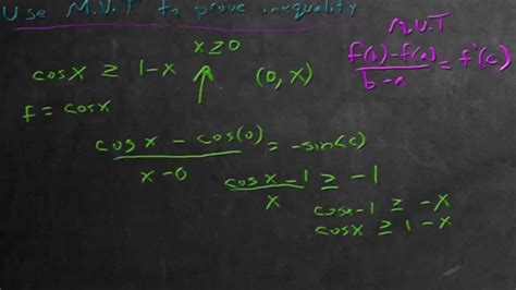 use mean value theorem to prove inequalities youtube