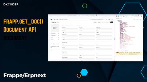 Frappe Getdoc Function In Frappeerpnext Document Api Frappe Erpnext Dkcoder Youtube