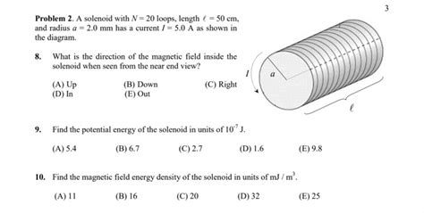 solved problem 2 a solenoid with n 20 loops length