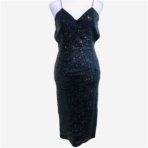 Rehab Dresses Rehab Nearly Naked Backless Sequin Midi Dress Black