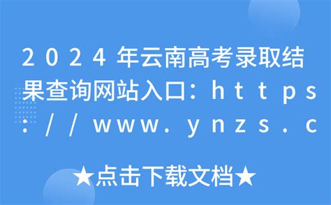 2024年云南高考录取结果查询网站入口：ynzscn