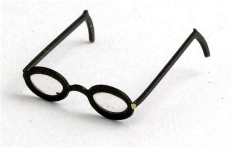 Dollhouse Miniature Black Frame Eyeglasses With Lens By Town Square