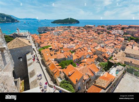 Dubrovnik Dubrovnik Neretva County Croatia View Over Rooftops Of The