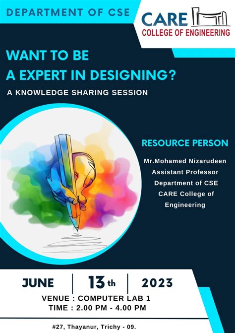 Knowledge Sharing Session On Poster Designing Care College Of Engineering