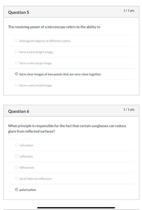 Solved Question 5 11 Pts The Resolving Power Of A