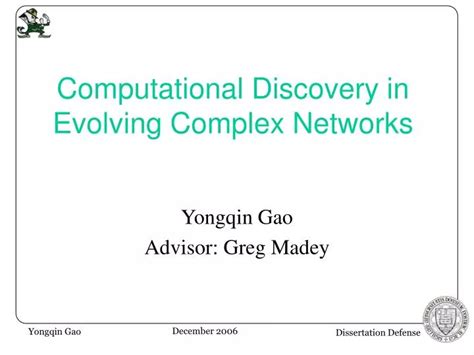 Ppt Computational Discovery In Evolving Complex Networks Powerpoint