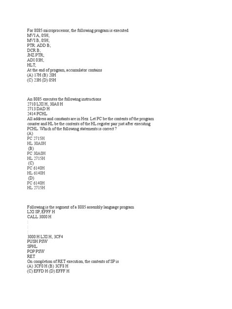 8085 questions pdf digital technology computer architecture