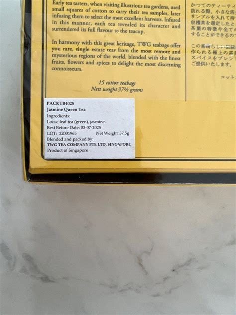 Twg Tea Jasmine Queen Tea Food And Drinks Beverages On Carousell