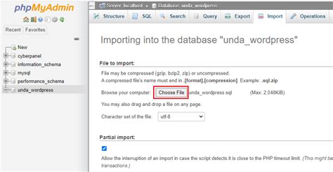 Cara Import Database Di Cyberpanel Melalui Phpmyadmin