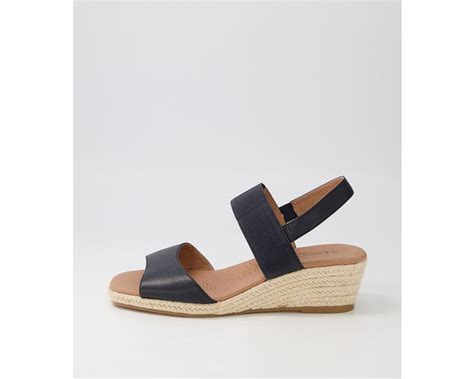 Zallena Navy Leather Elastic Sandals By Supersoft Shop Online At Mathers