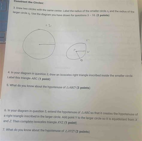 construct the circles ] 3 draw two circles with the same center