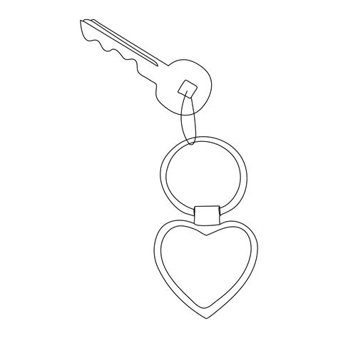 Key Single Line Vector One Continuous Line Drawing Of Key Key Line Icon