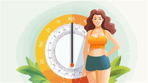 Woman Checking Body Mass Index Near Weight Indicator Premium Ai