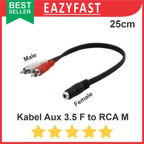 Jual Kabel Jack Audio Aux Mm Female To Rca Male Extender Extension Cable Shopee Indonesia