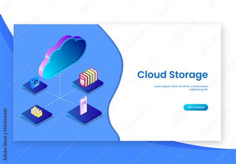 3d Cloud Server Connected With Smartphone File Folder Books And Video Player For Cloud Storage