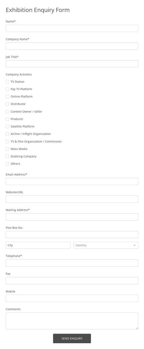 Enquiry Form Template Online FREE 123 Form Builder