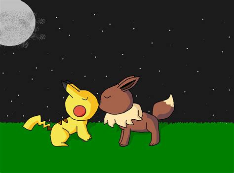Ashs Pikachu And Garys Eevee By Evilpikachu2000 On Deviantart