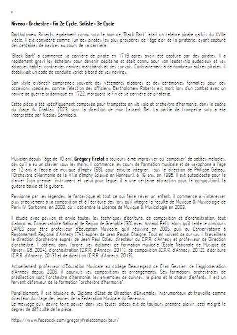 Partition Black Bart le Code Grégory Frelat