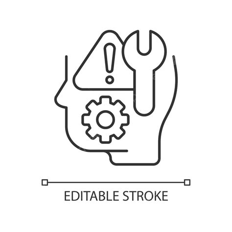 Self Correction Linear Icon Flat Thin Mindset Vector Flat Thin