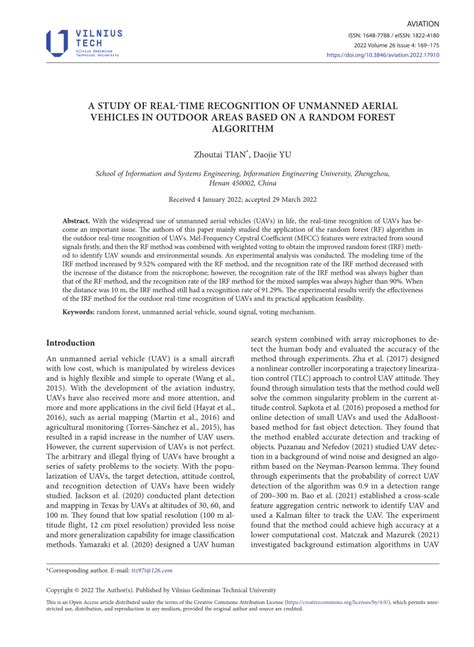 Pdf A Study Of Real Time Recognition Of Unmanned Aerial Vehicles In