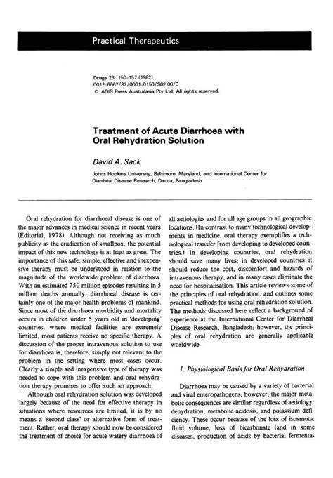 Pdf Treatment Of Acute Diarrhoea With Oral Rehydration Solution Dokumentips