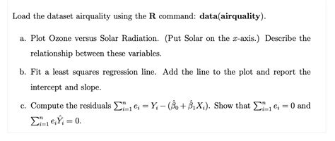 solved load the dataset airquality using the r command