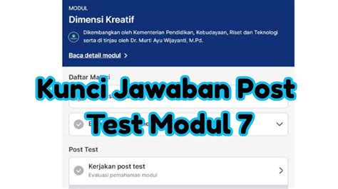 Kunci Jawaban Contoh 5 Soal Modul 7 Topik 7 Dimensi Kreatif Profil