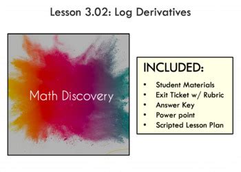 Calculus Unit Lesson Log Derivatives By Math Discovery